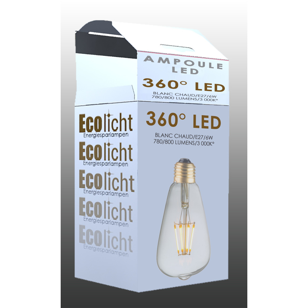 Ampoule Lampe Déco à filament ST64 E27 dim.